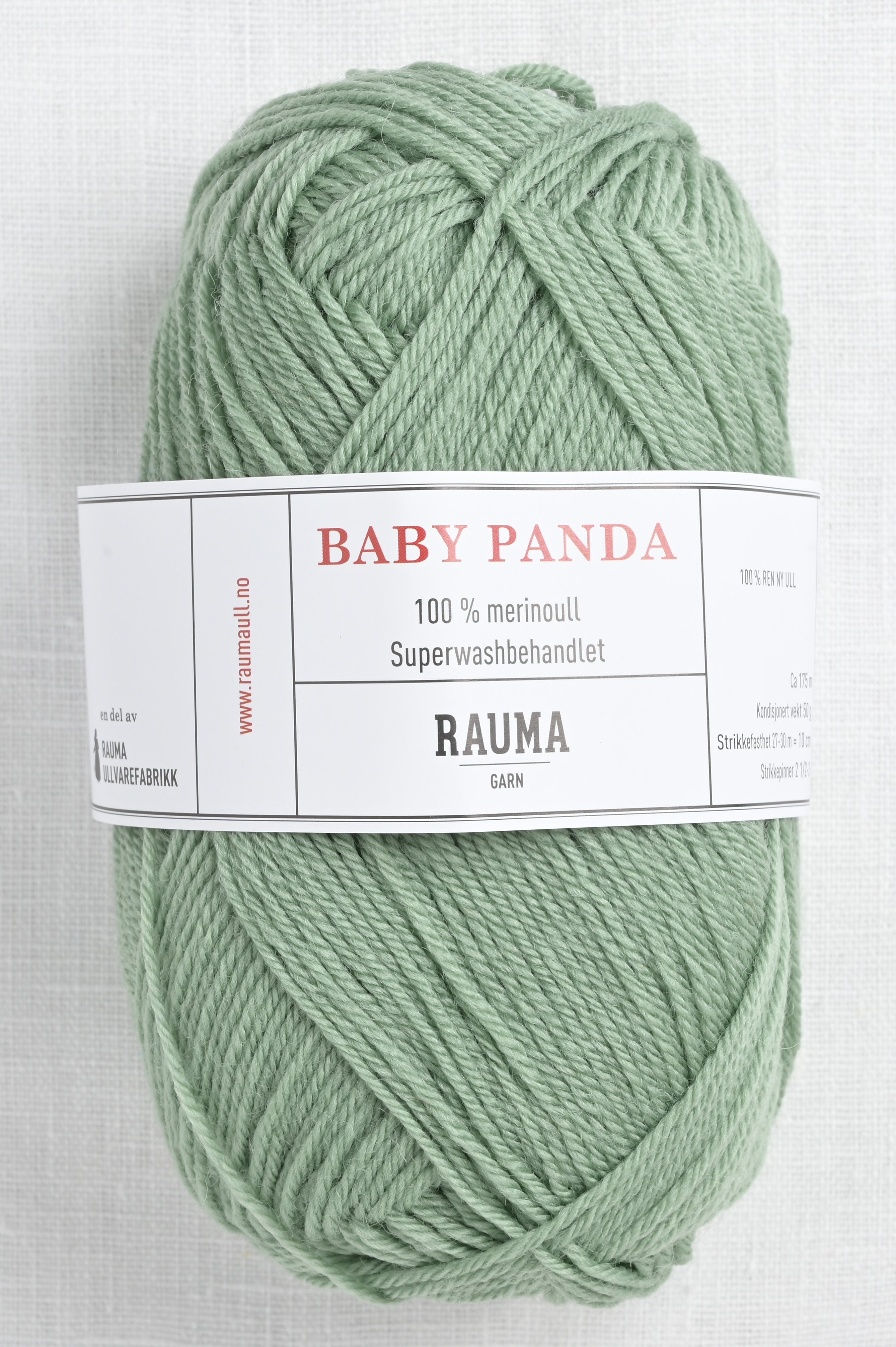 Rauma Baby Panda 66 Sage Green – Wool and Company