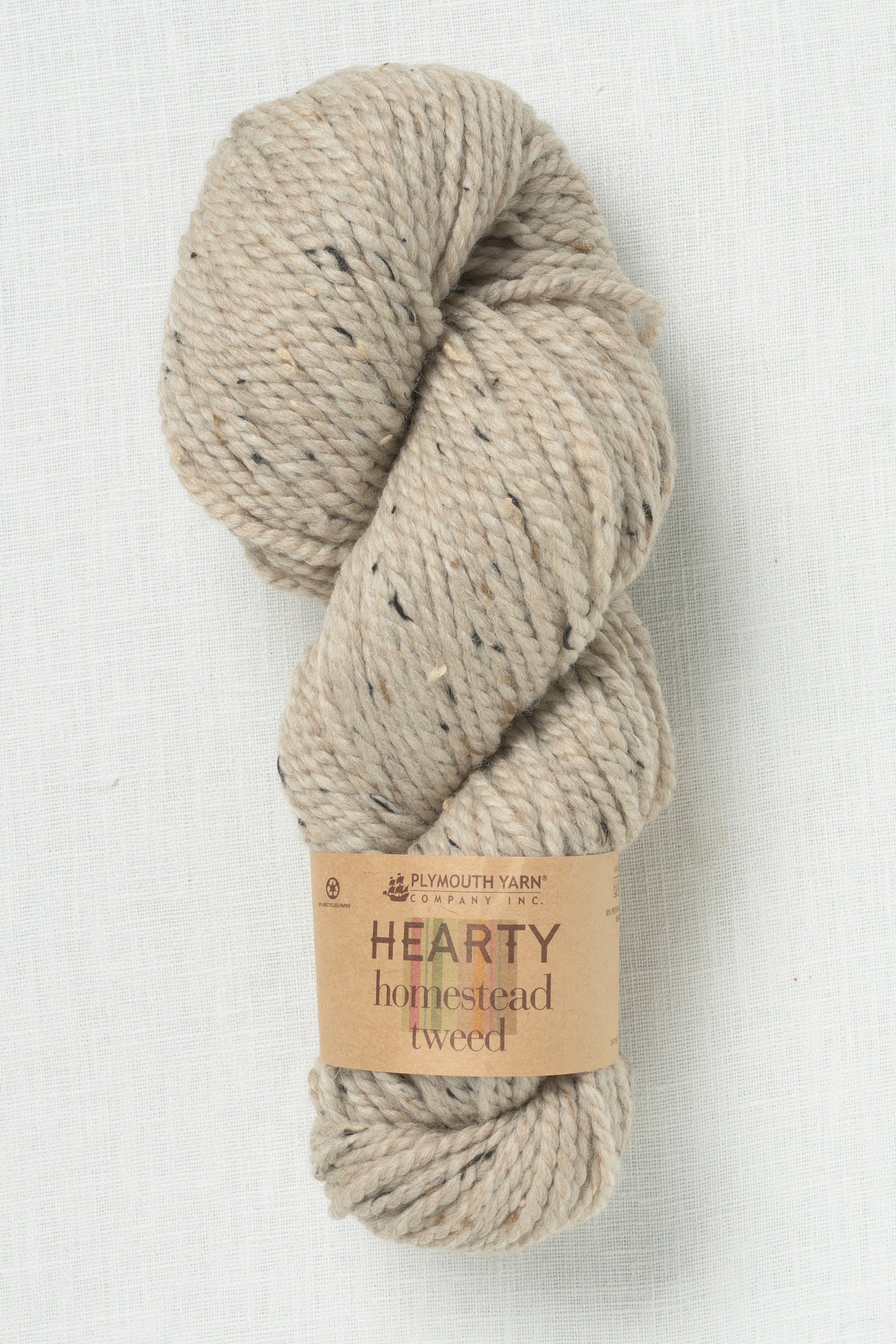 Plymouth Hearty Homestead Tweed 706 Oatmeal Heather Tweed – Wool and ...