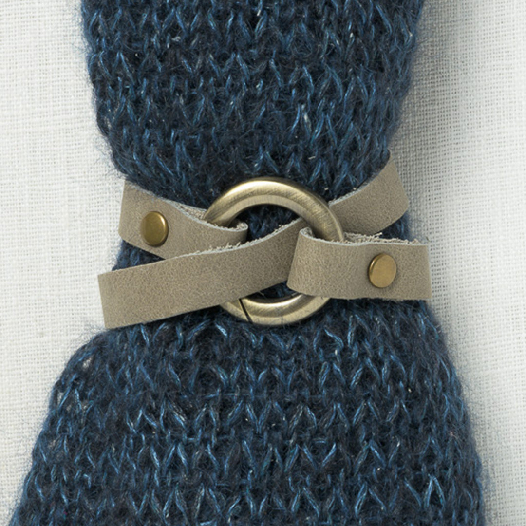 JUL Designs Bezel Shawl Cuff, Pewter w/ Antique Brass Hardware – Wool ...