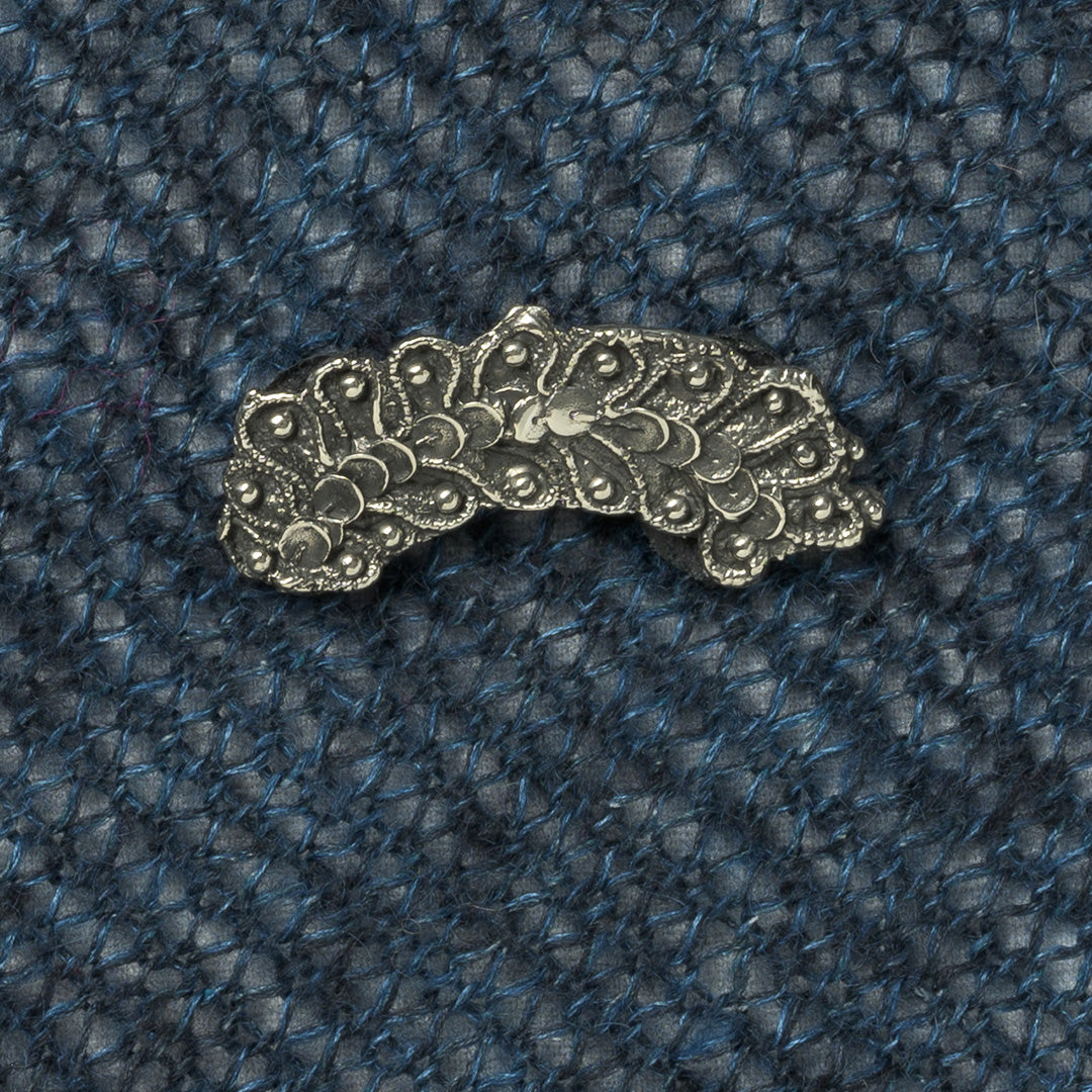 JUL Designs Sequined Lace Stud Bridge Brooch, White Brass – Wool and ...