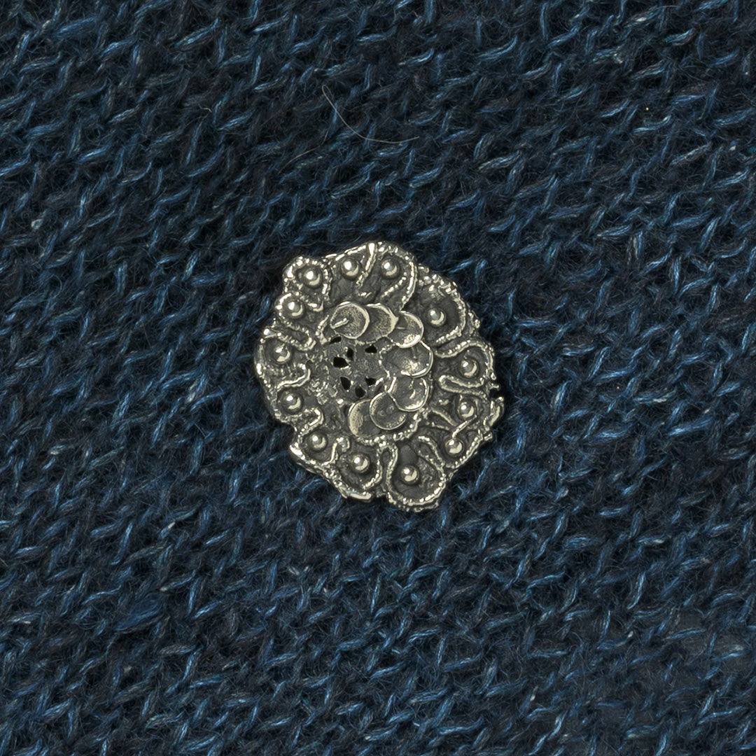 JUL Designs Sequined Lace Stud Button, White Brass – Wool and Company