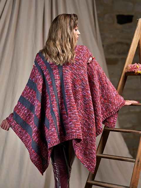 Harriet Poncho with Button Shoulder Detail by Zandra Rhodes – Wool and ...