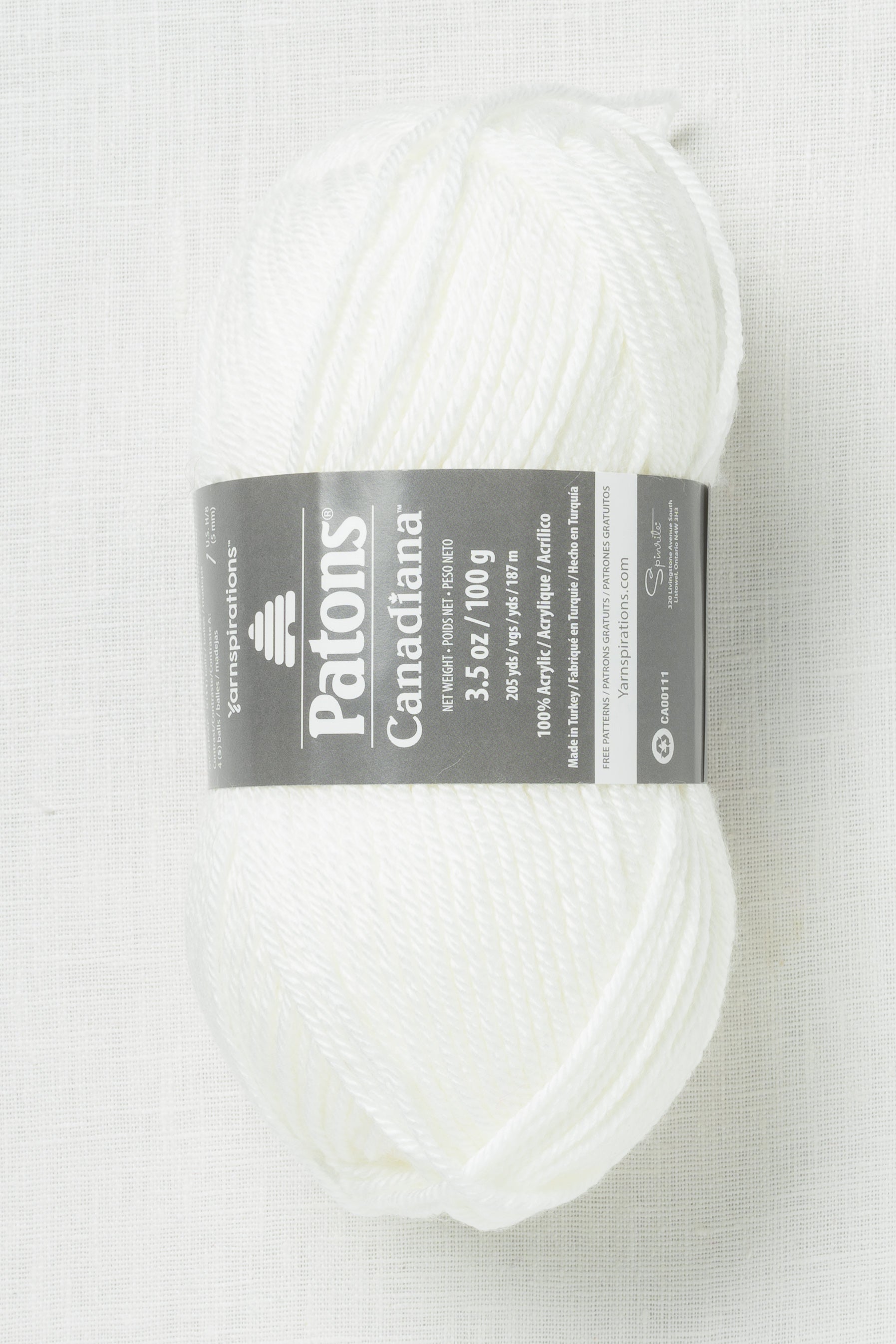 Patons Canadiana White – Wool and Company